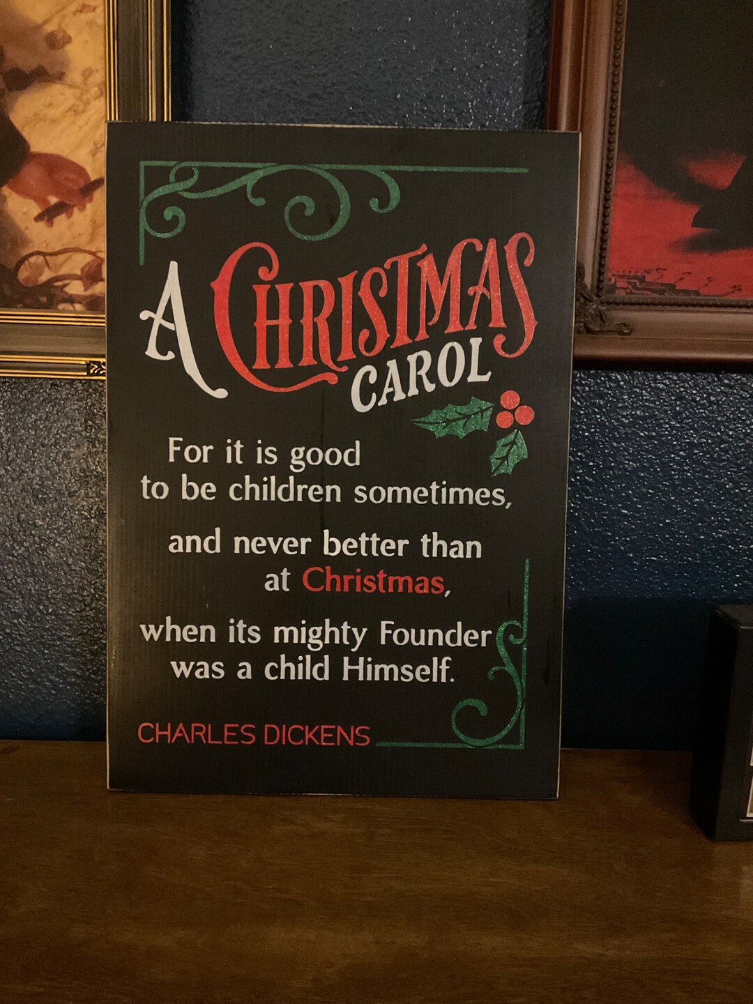 A Christmas Carol Wood Sign - Etsy
