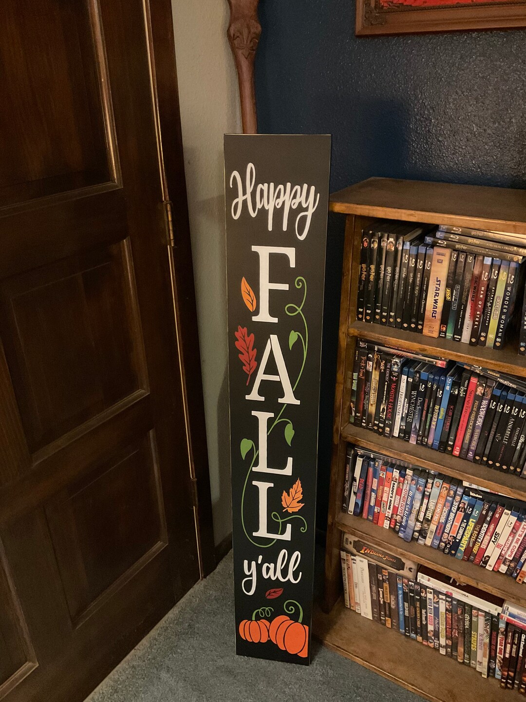 Reversible Fall/halloween Leaner Wood Sign - Etsy