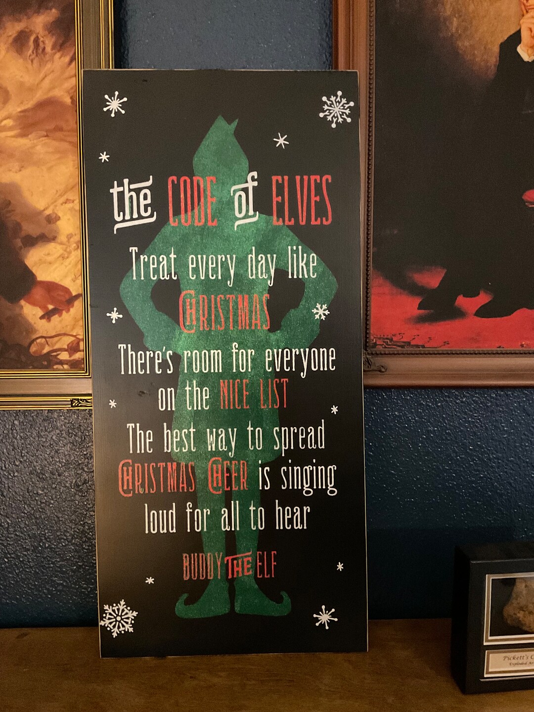 Elf The Movie Quote Buddy The Elf Code Of Elveschristmas Wood Sign Etsy