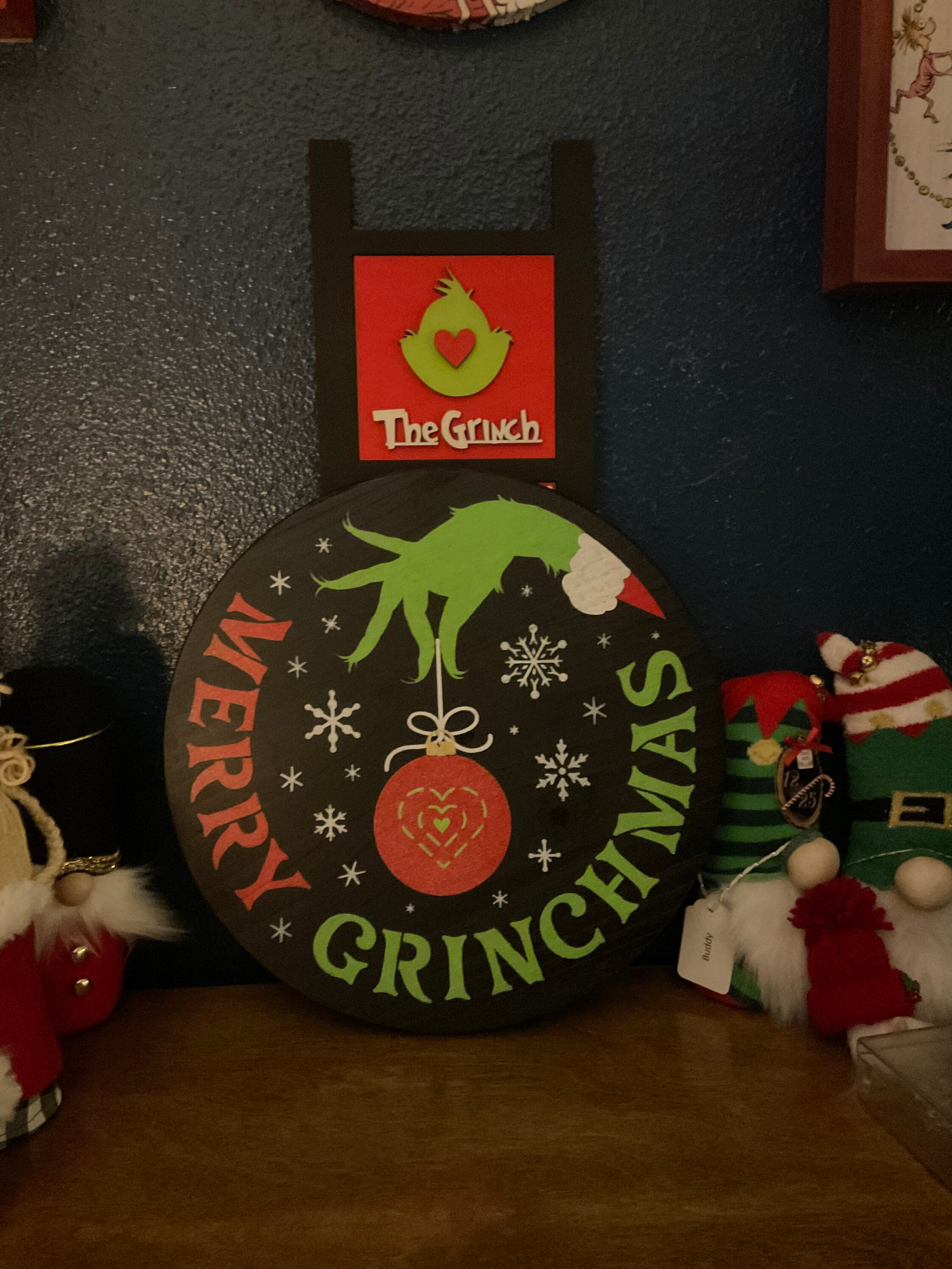 The Grinch Christmas(merry Grinchmas) Wood Sign Decor - Etsy