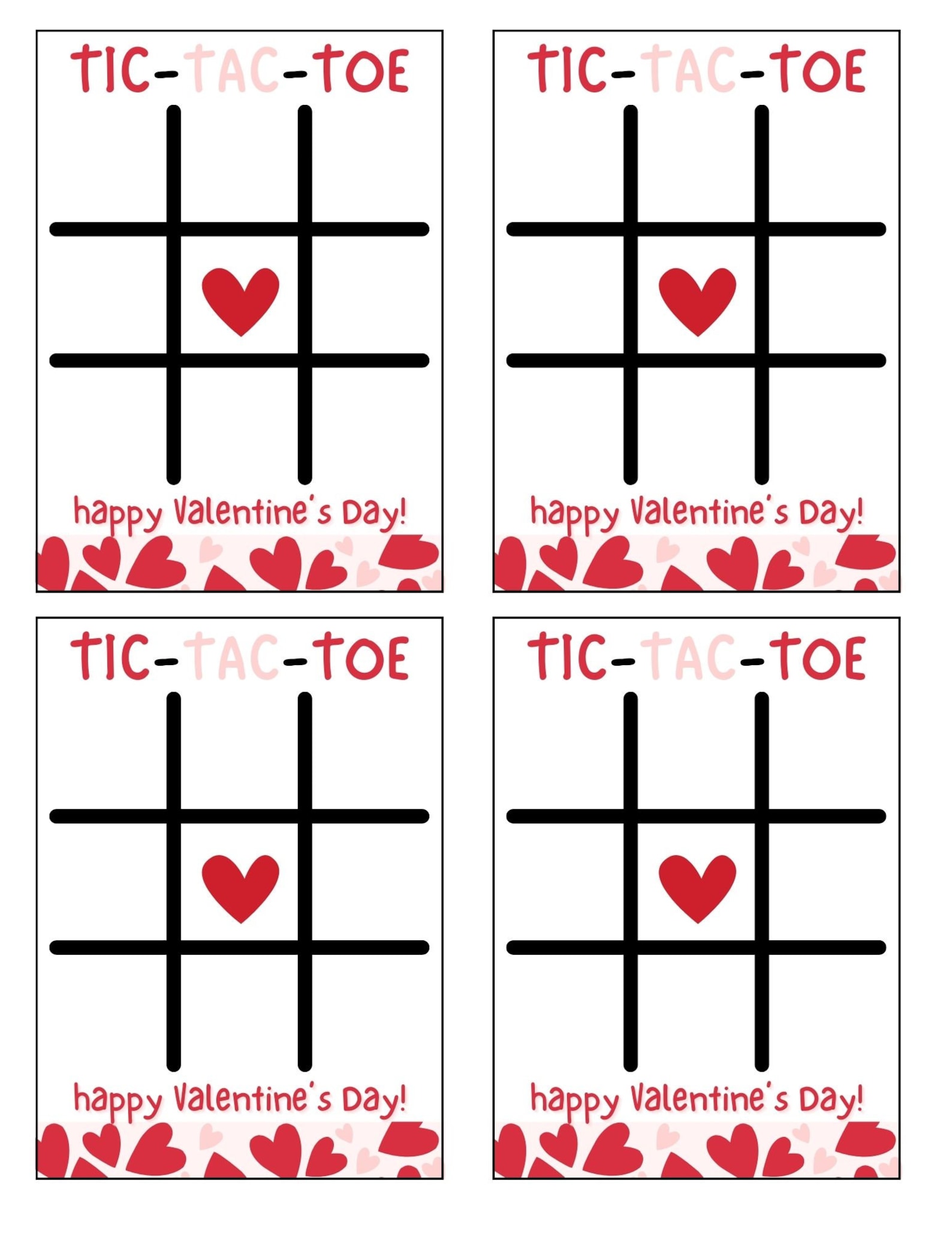 Kids Valentine Printables, Printable Valentine's Day Tic Tac Toe Cards ...