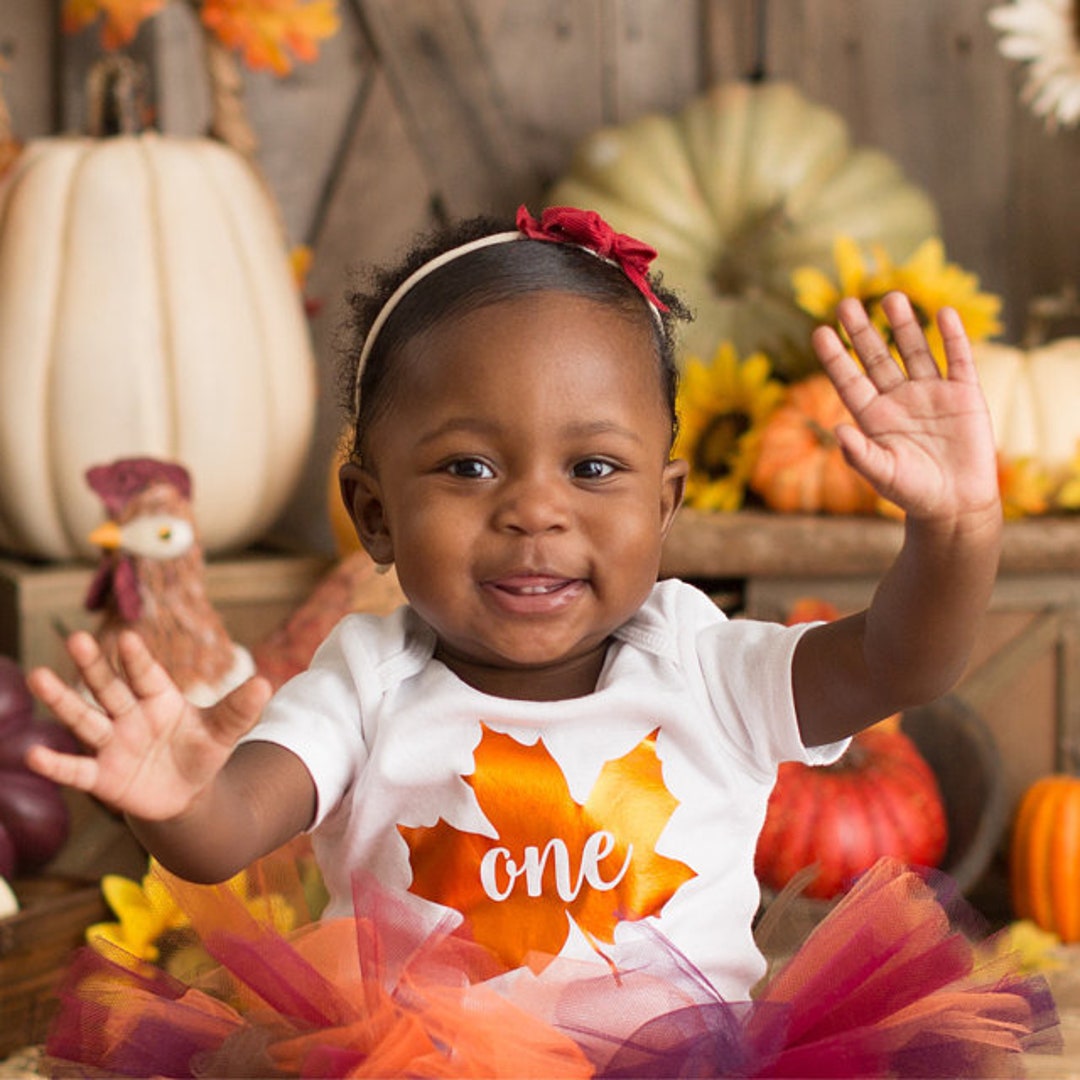 Fall Leaves First Birthday Outfit Girl 'autumn' Thanksgiving Tutu ...