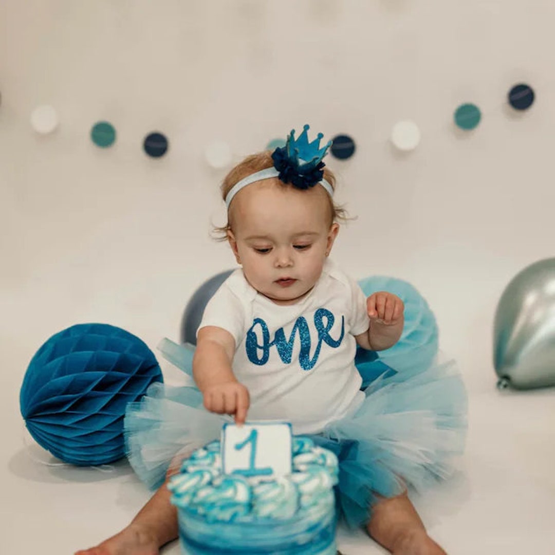 Blue First Birthday "skye" Ombre Birthday Outfit First Birthday Outfit ...