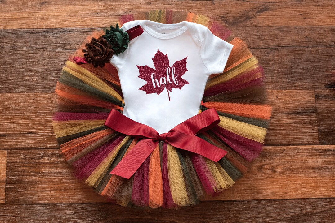 Fall Half Birthday Outfit Girl "maple Leaf" Autumn 6 Month Photo Outfit ...