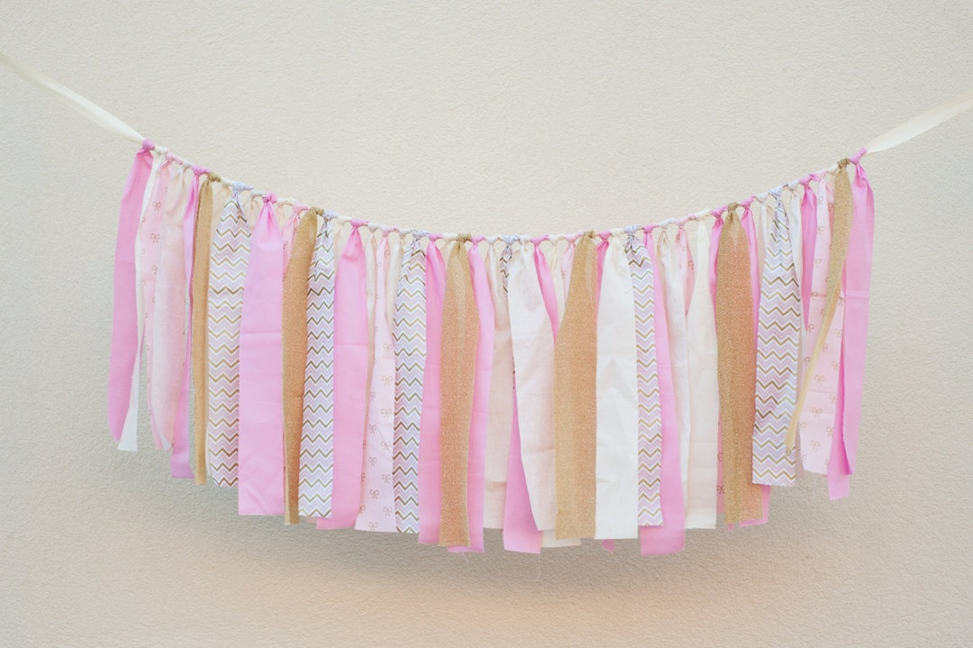 Pink and Gold Birthday Banner "luca Gold" Pink Gold Garland, Pink and ...