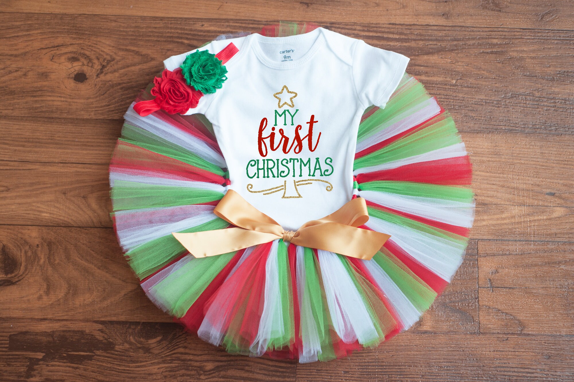 My First Christmas outfit girl 'Holly' first Christmas | Etsy