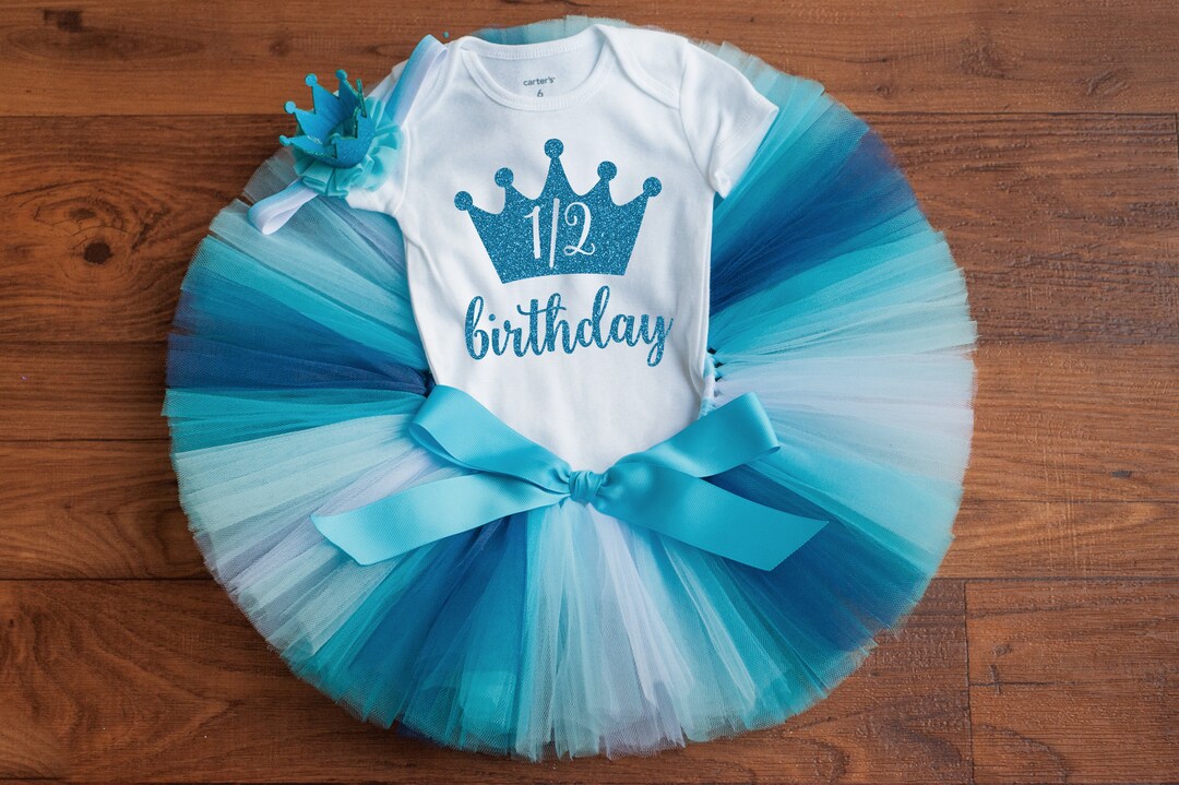 Blue Half Birthday Outfit "skye" - Etsy