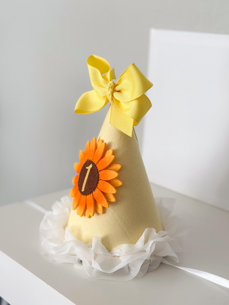 Yellow Sunflower First Birthday Hat for Baby Girls - Etsy