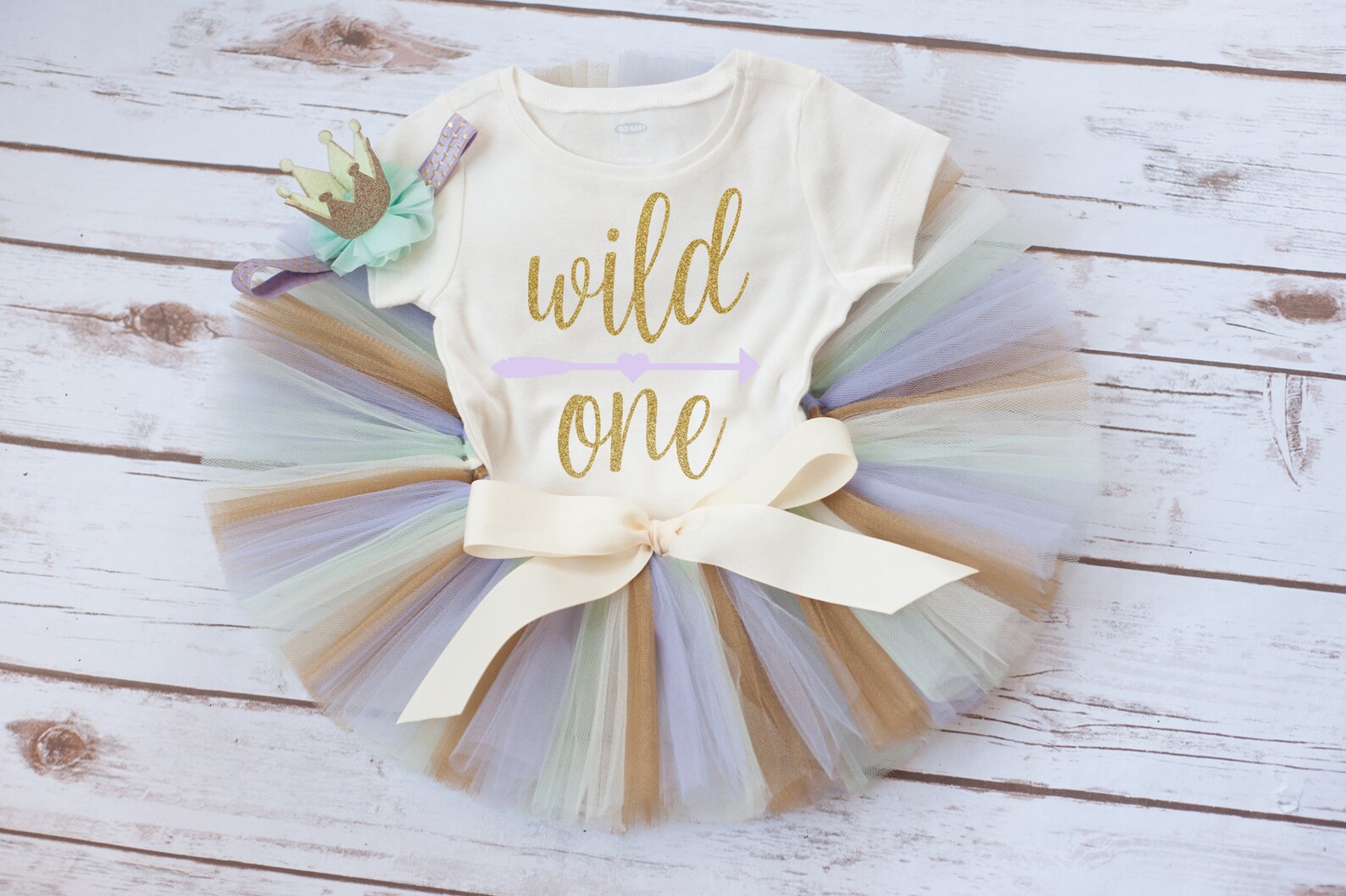 Wild One Birthday Girl Outfit 'camila Gold' Wild One | Etsy