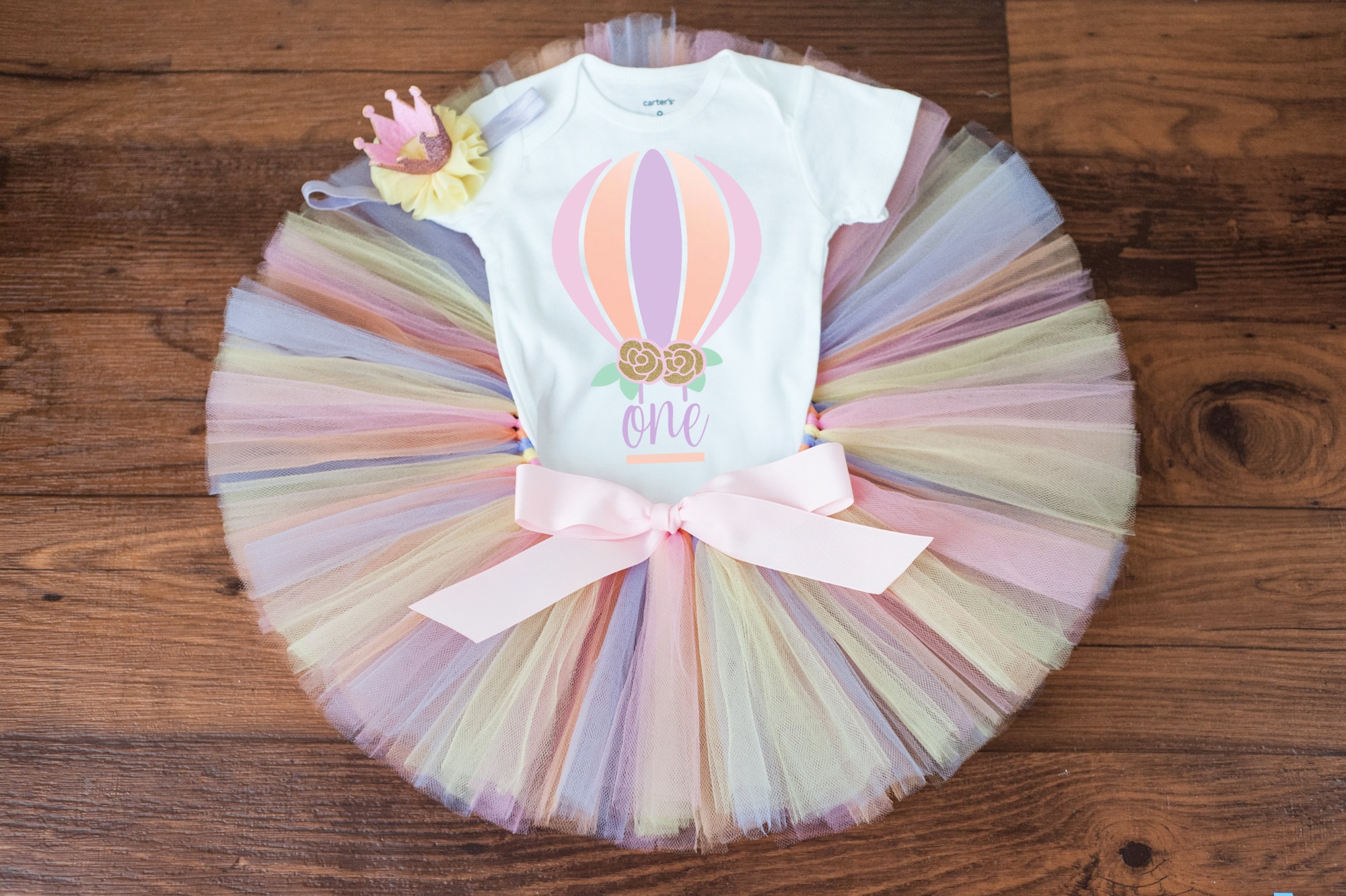 Globo aerostático primer traje de cumpleaños chica | Etsy