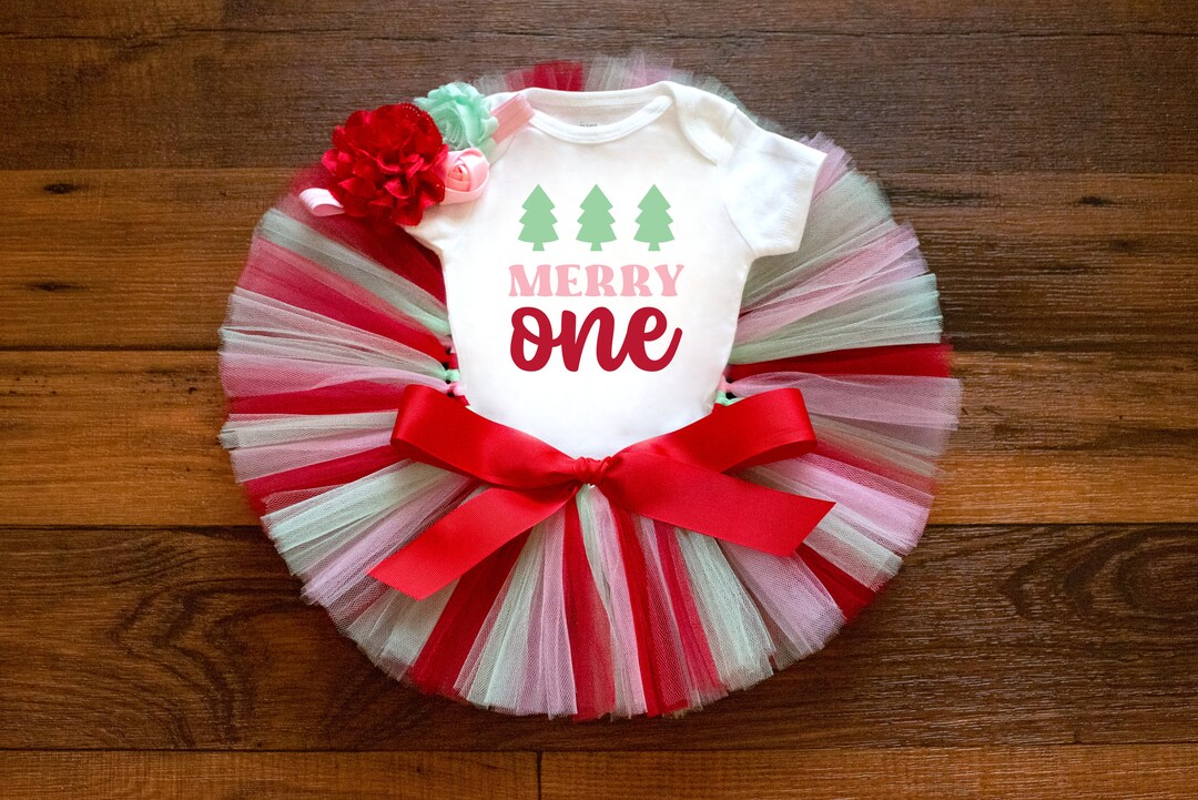 Merry One Christmas First Birthday Outfit Girl "jolly" - Etsy
