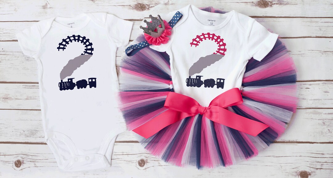 Train Boy Girl Twins 2nd Birthday Outfit "avery" Tutus and Choochoos ...