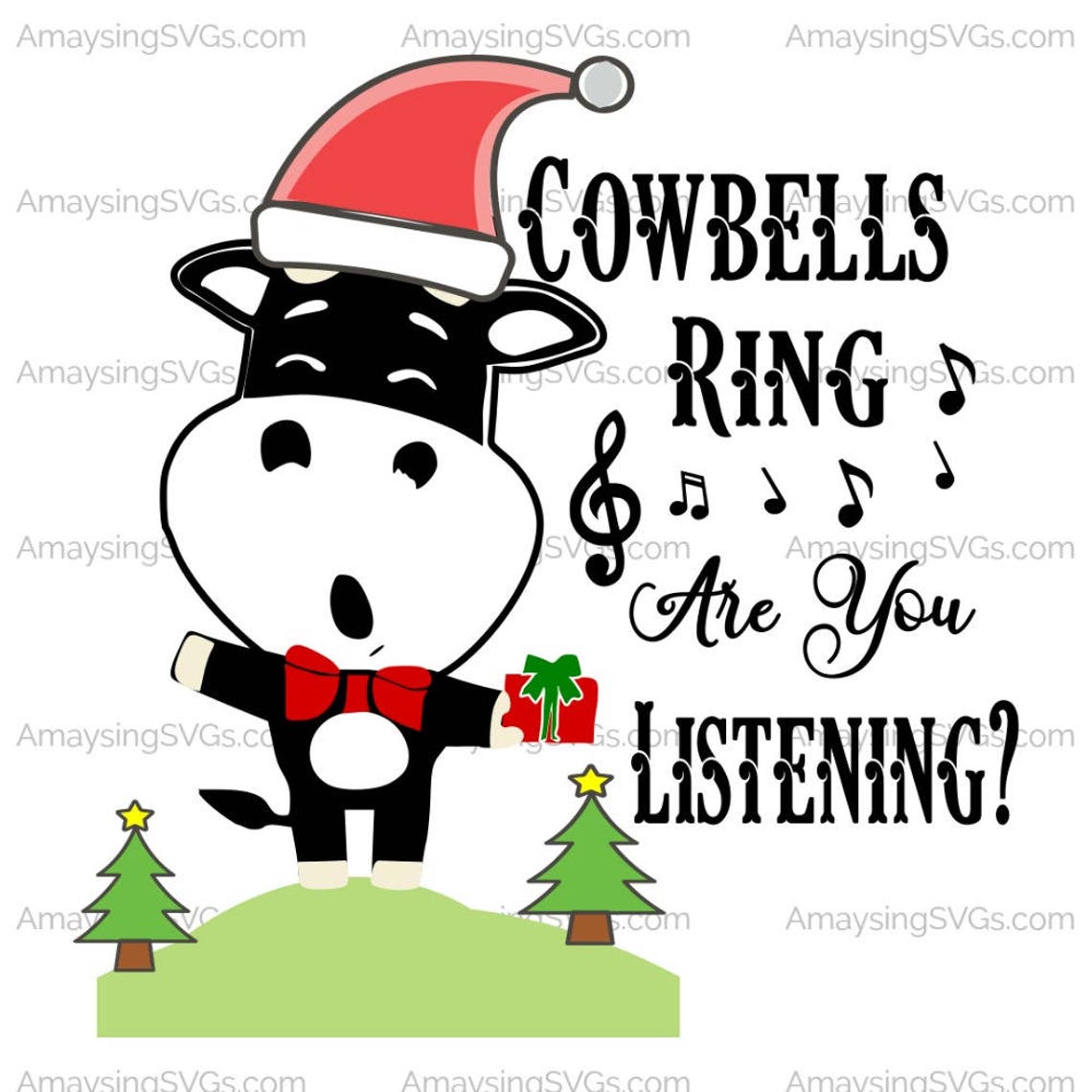 SVG Cowbells Ring Are You Listening Farm Christmas Svg - Etsy