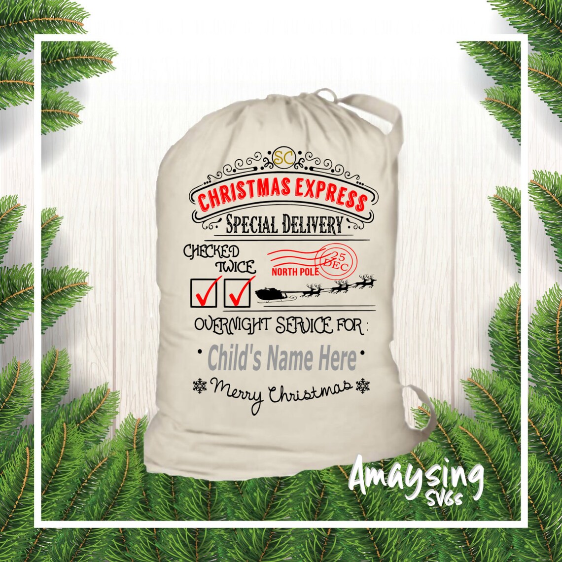 Christmas Express Santa Sack Svg Christmas Bag Svg Santa Sack - Etsy