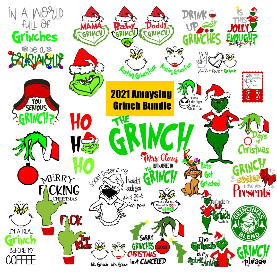 Green Christmas Monster Svgs Grouchy Christmas Dxf Mean One - Etsy