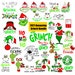 Green Christmas Monster Svgs, Grouchy Christmas Dxf, Mean One Png ...