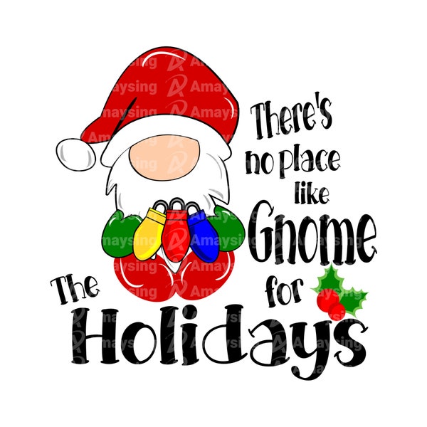 Gnome Place Like Home for the Holidays Svg - Etsy