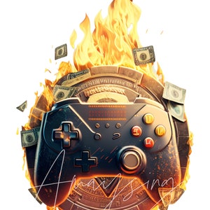 HD Flaming Game Controller PNG 300DPI Ideal for Sublimation - Etsy