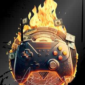 HD Flaming Game Controller PNG 300DPI Ideal for Sublimation - Etsy