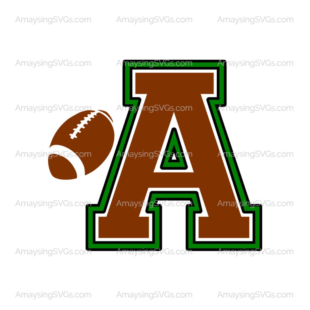 Football Alphabet Svg Football Svg Clipart Svg Birthday Banner Letters ...
