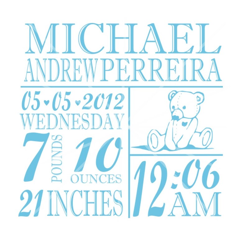 Baby Birth Stats Tile Svg Baby Stats Svg Baby Birthday Tile - Etsy Canada