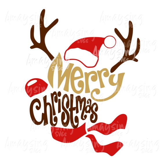 Merry Christmas Reindeer Svg Merry Christmas Svg Rudolph - Etsy UK