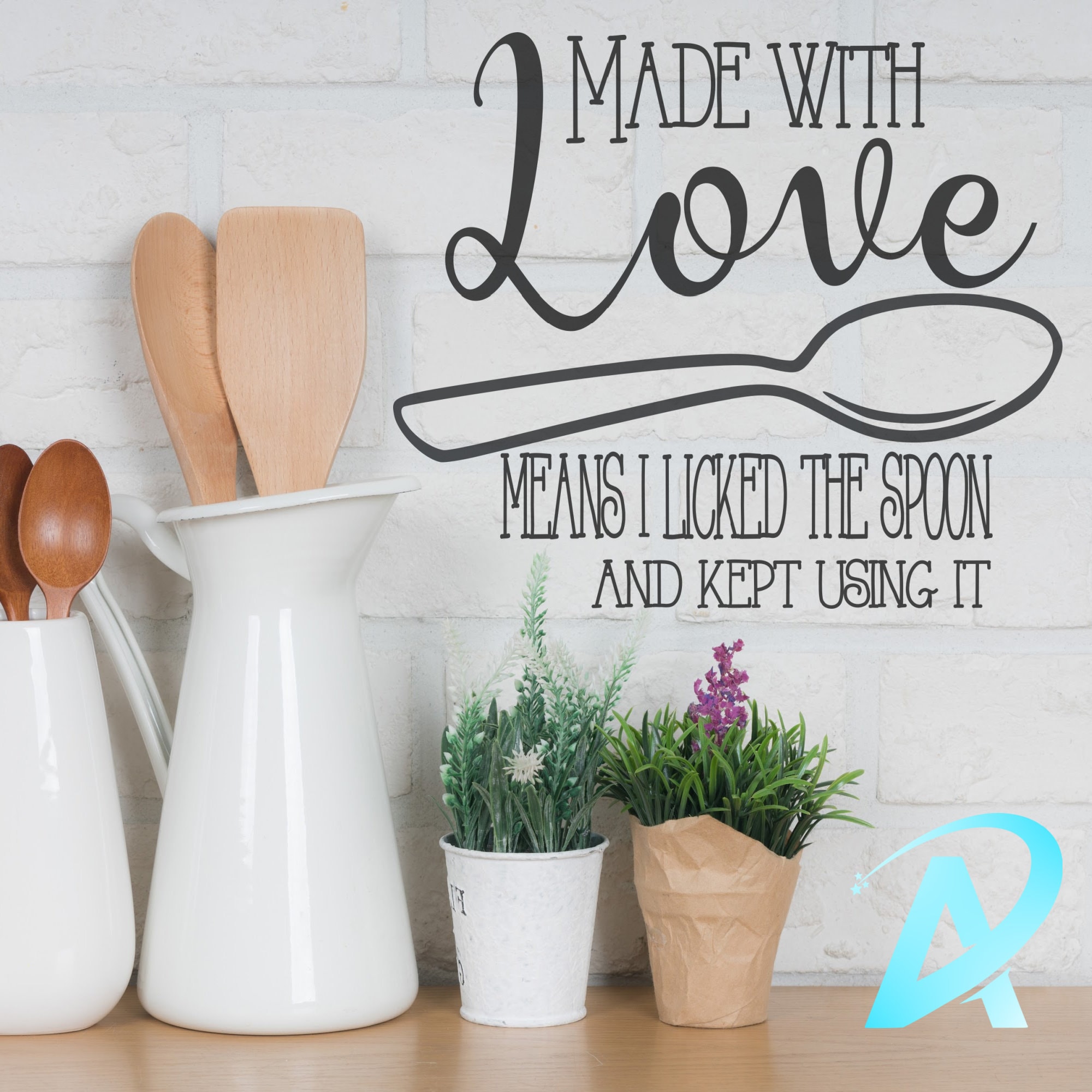 Made With Love Svg Licked the Spoon Svg Baking Svg Kitchen - Etsy
