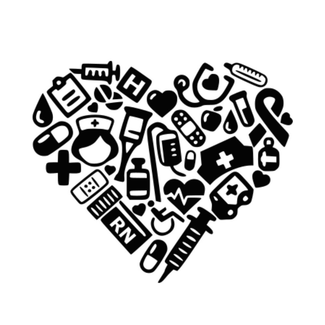 RN Collage Heart Svg Nurse Svg Medical Svg Lpn Svg Nurse Heart Nurse's ...