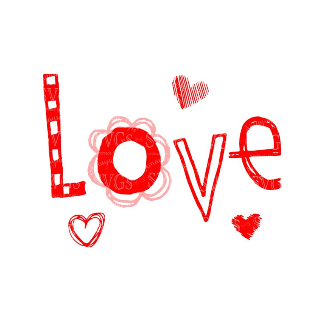 SVG - Scribble Love - DXF - Valentine - Hearts - Tshirt Design ...