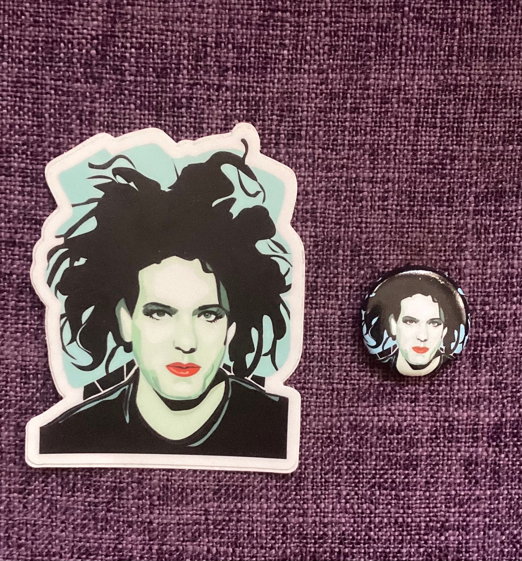 Robert Smith Sticker and Pin Set - Etsy
