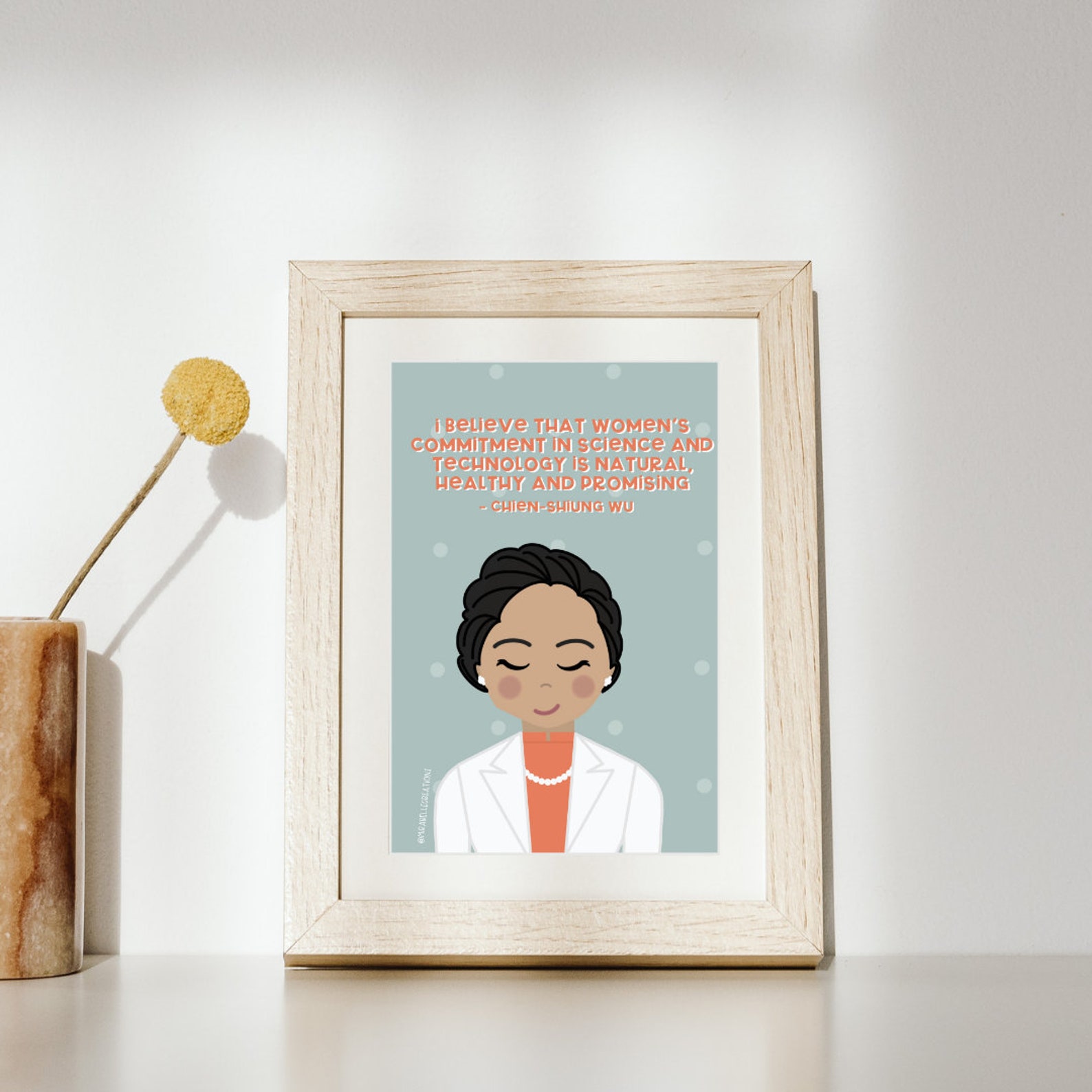 Chien-shiung Wu Art Print, Inspiring Women Poster, Women in Science ...