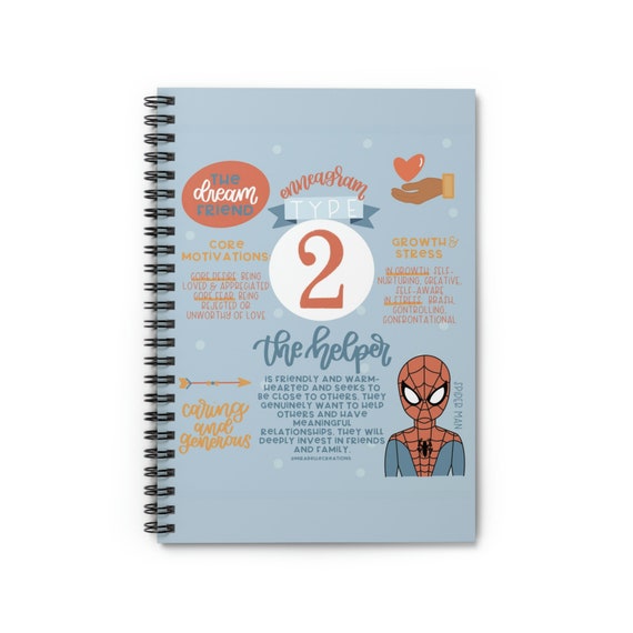 Enneagram 2 Superhero Spiral Lined Notebook by Mirabelle Creations ...