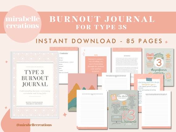 Enneagram Type 3 Journal, Burnout Journal, Self Care Routine, Enneagram ...