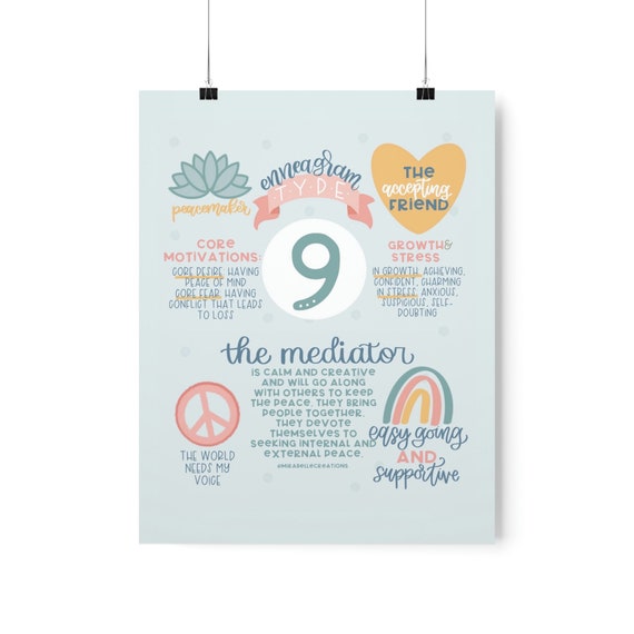 Enneagram Type 9 Print | Enneagram Prints | Type 9 | Premium Matte ...