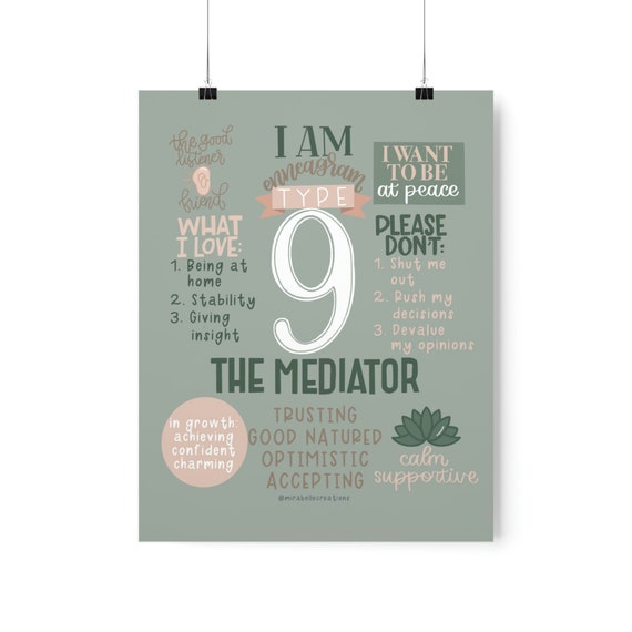 Enneagram Type 9 Earth Tones Collage Enneagram Prints Type 8