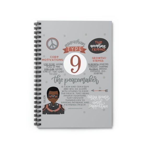 Enneagram 9 Superhero Spiral Lined Notebook by Mirabelle Creations ...
