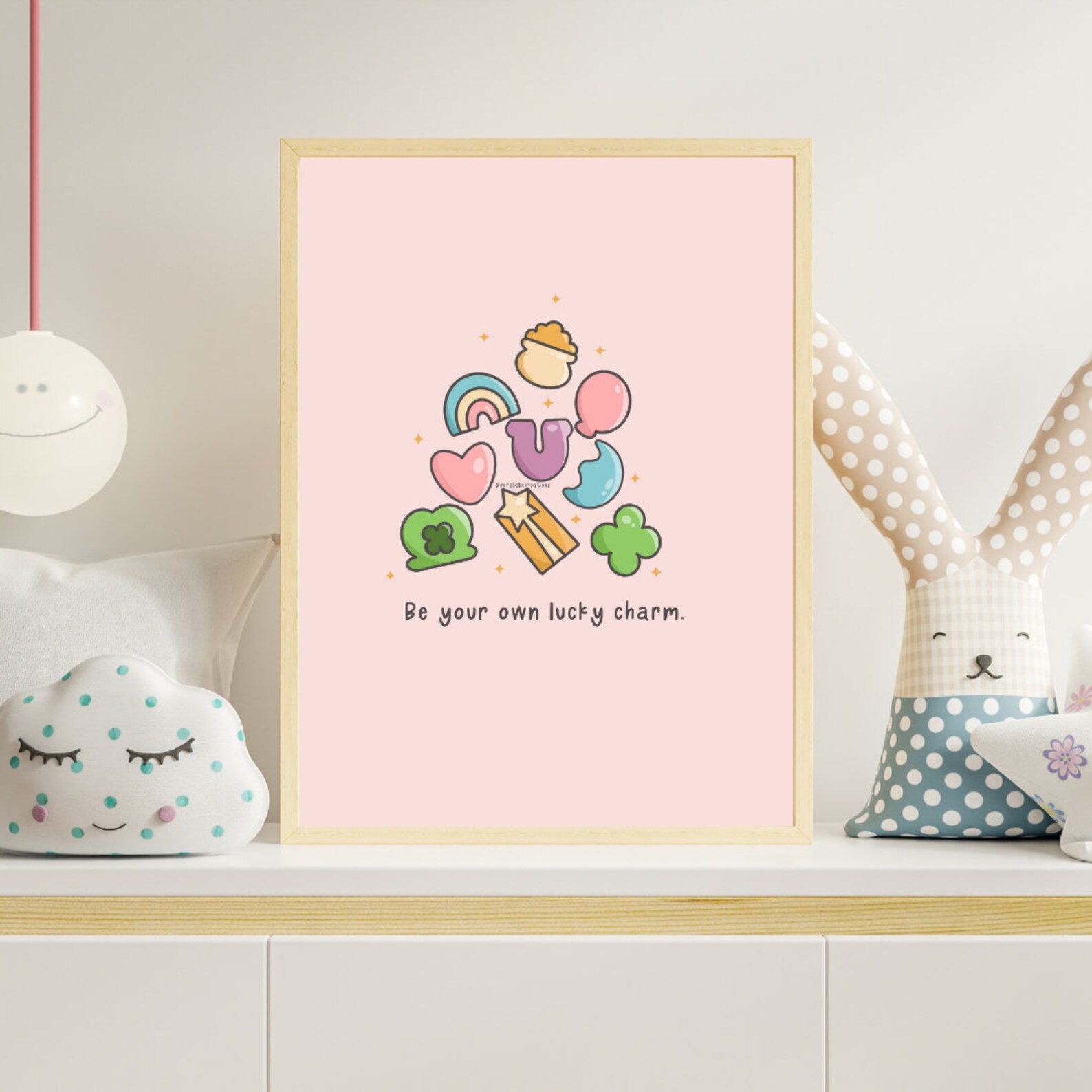 St Patrick's Day Art Print, Be Your Own Lucky Charm Poster, Positivity ...