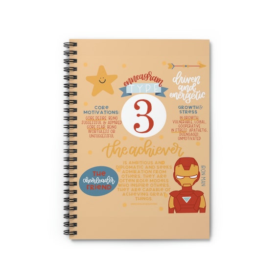 Enneagram 3 Superhero Spiral Lined Notebook by Mirabelle Creations ...