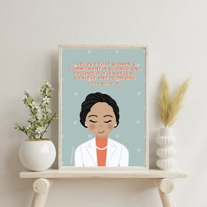 Chien-shiung Wu Art Print, Inspiring Women Poster, Women in Science ...