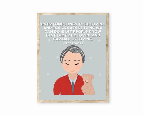 Fred Rogers Art Print | Mr. Rogers Quote About Love Art Print | Wall ...