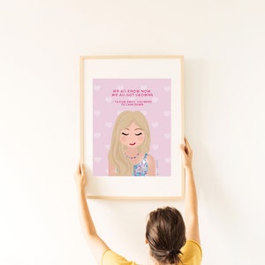 We All Wear Crowns Taylor Swift Poster, Lover Era Art Print, Positive ...
