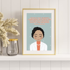Chien-shiung Wu Art Print, Inspiring Women Poster, Women in Science ...