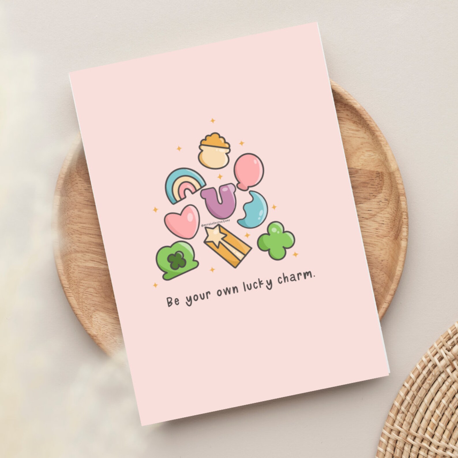 St Patrick's Day Art Print, Be Your Own Lucky Charm Poster, Positivity ...