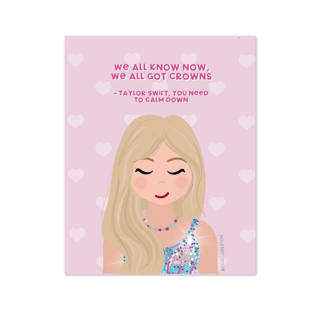 We All Wear Crowns Taylor Swift Poster, Lover Era Art Print, Positive ...