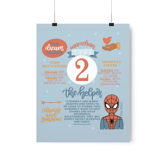 Enneagram Type 2 Superhero Art Print | Enneagram Prints | Type 2 ...