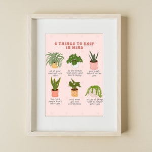 Things to Keep in Mind Poster, Self-care Wall Art, Self-love Print ...