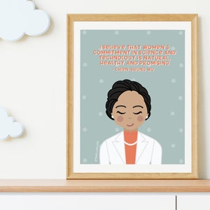 Chien-shiung Wu Art Print, Inspiring Women Poster, Women in Science ...