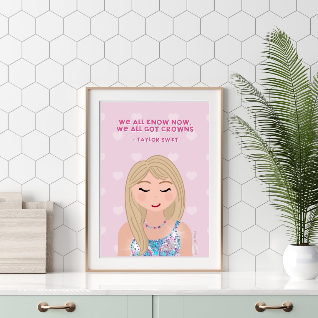 We All Wear Crowns Taylor Swift Poster, Lover Era Art Print, Positive ...