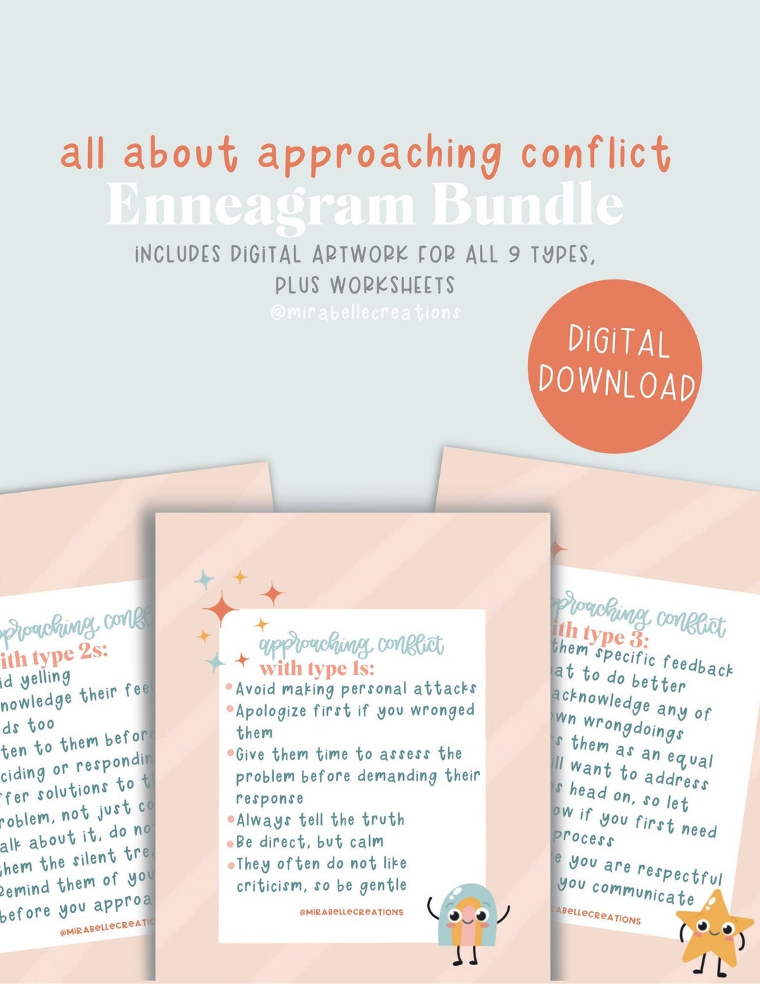 Relationship Worksheets, Enneagram Art Print and Resources, How to ...