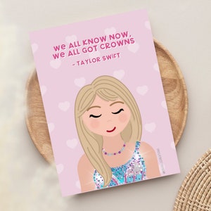 We All Wear Crowns Taylor Swift Poster, Lover Era Art Print, Positive ...